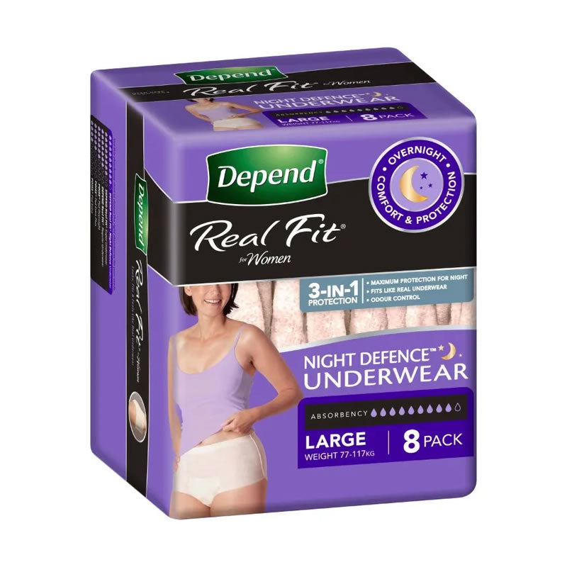 Depend Underwear RealFit Female Night Defence Large ...