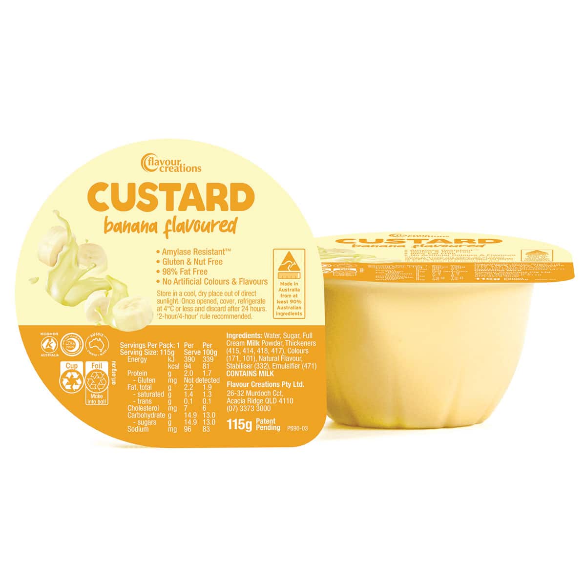 Flavour Creations Custard 115g Cups | Carton of 12