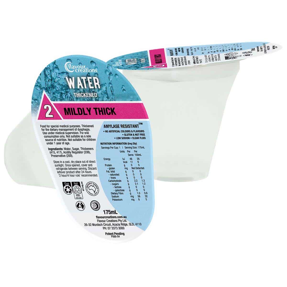 Flavour Creations Ready-To-Drink Mildly Thick/Level 2 Water 175mL Cups