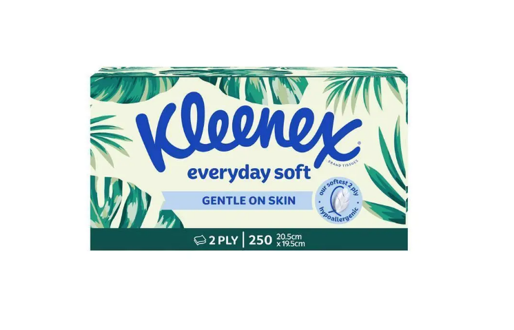 Kleenex Everyday Tissues – 250 Sheets | Soft 2-Ply, Made in Australia