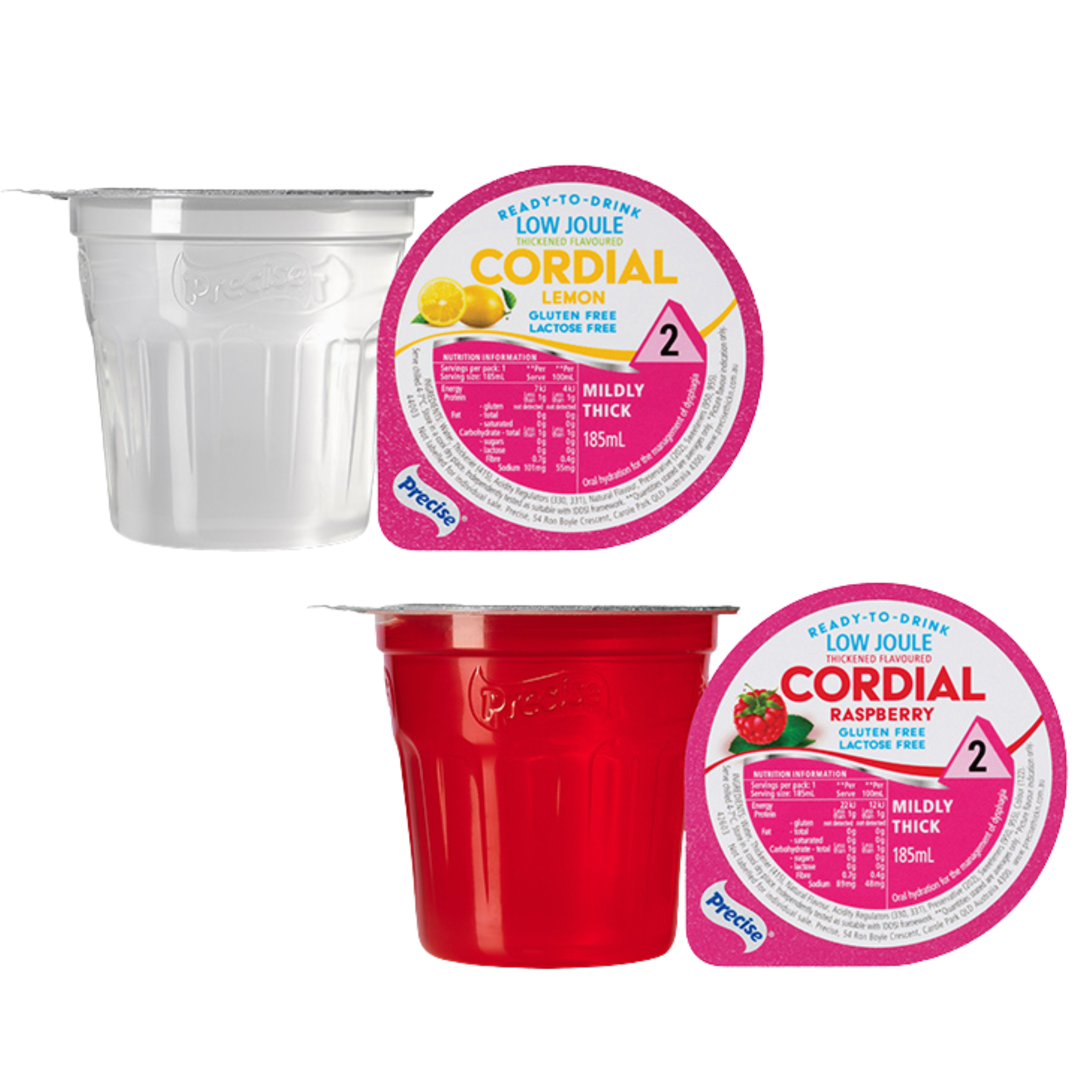 Precise Ready-To-Drink Mildly Thick/Level 2 Low Joule Cordial 185mL Cu