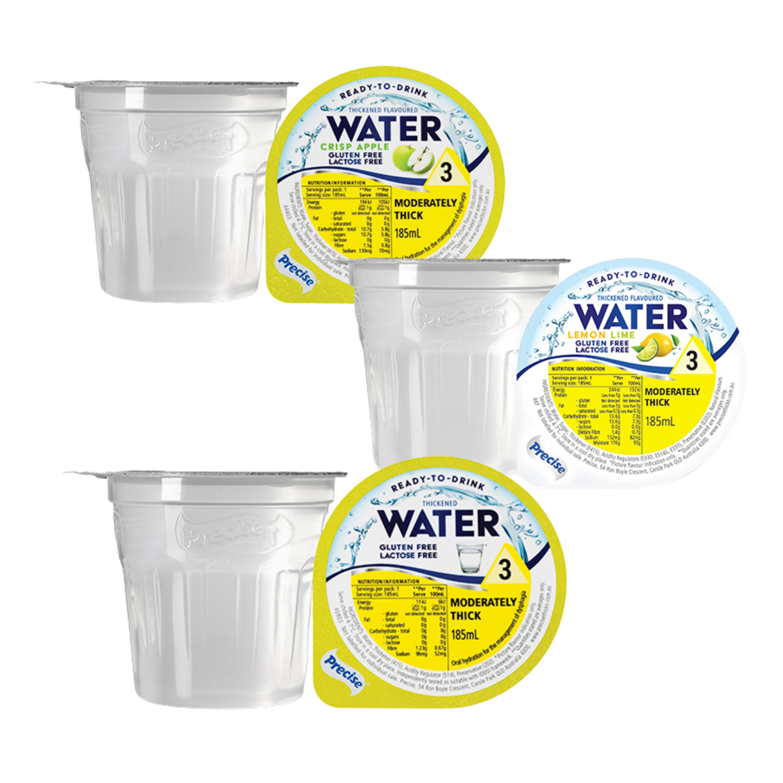 Precise Ready-To-Drink Moderately Thick/Level 3 Water 185mL Cups | Car
