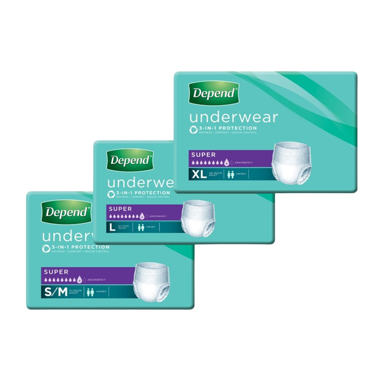 Depend Underwear SUPER | Packet of 12